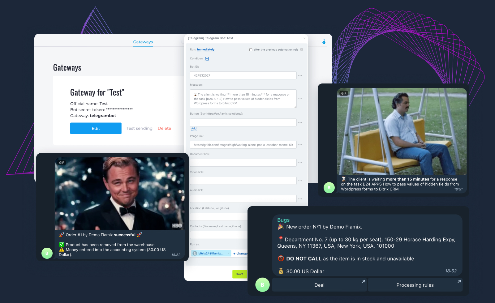 💬 Telegram and Bitrix24 integration for sending notifications